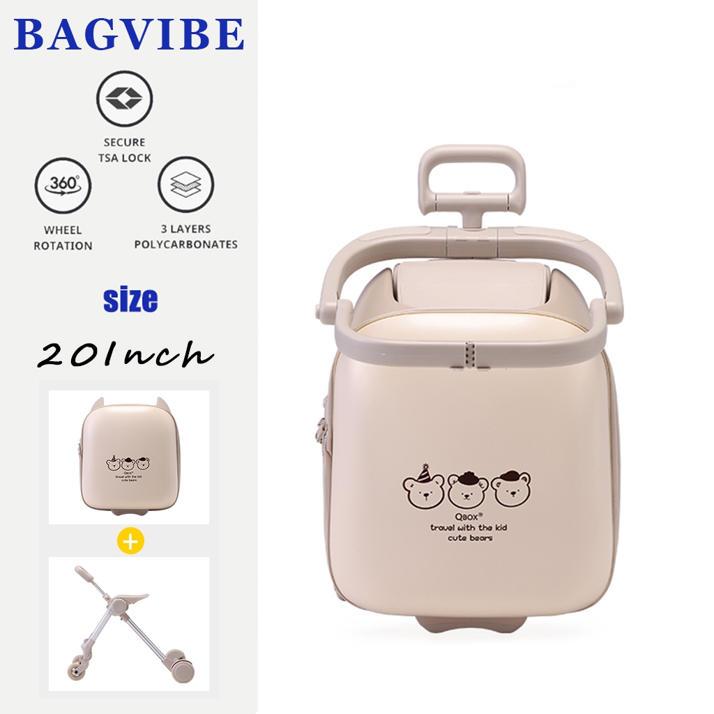 Q-BOX Luggage Kids Travel Trolley Case 20 Inch Three bears Children ...
