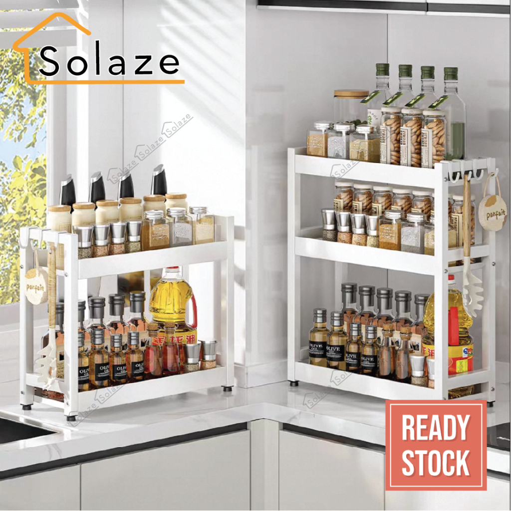 Solaze Carbon Steel kitchen rack countertop seasoning multi-layer ...