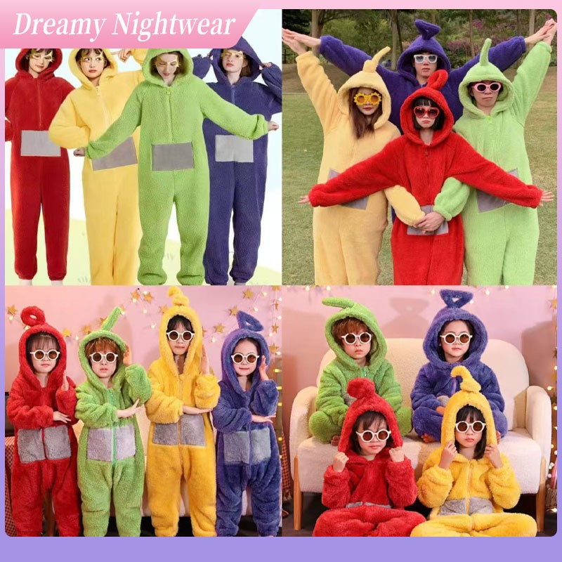 【Ready Stock】Cartoon Teletubbies Costume Onesie Pajamas Coral Fleece ...