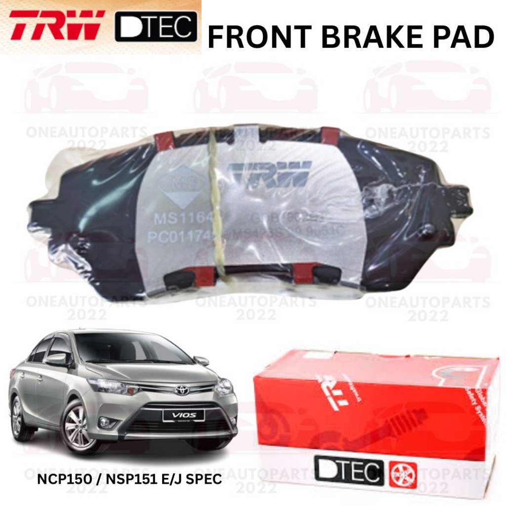 TRW DTEC PREMIUM FRONT BRAKE PAD TOYOTA VIOS YARIS NCP150 NSP151 1.5 E ...