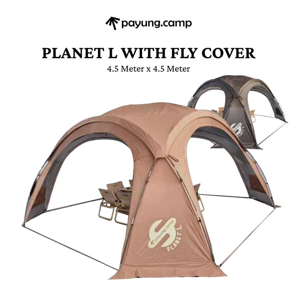 PAYUNG.CAMP Planet L Dome Shelter with Fly Cover Canopy Fly 10 person ...