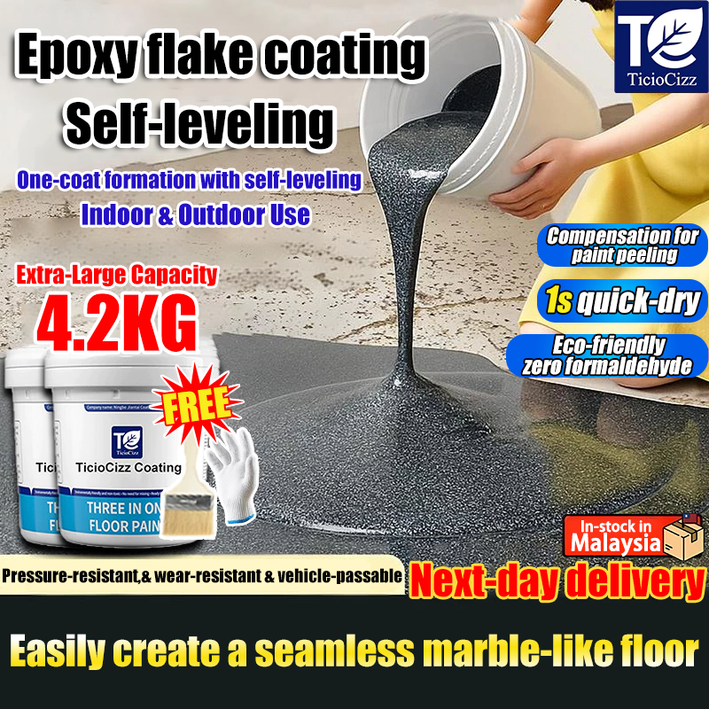 【MY Stock】Self-leveling Epoxy Flake Coating Tile Cement Floor Direct ...