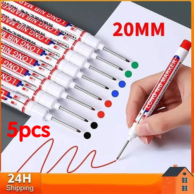 5PC Long Head Marker Pen 4 Colors Multi-purpose Waterproof Pen Bathroom ...