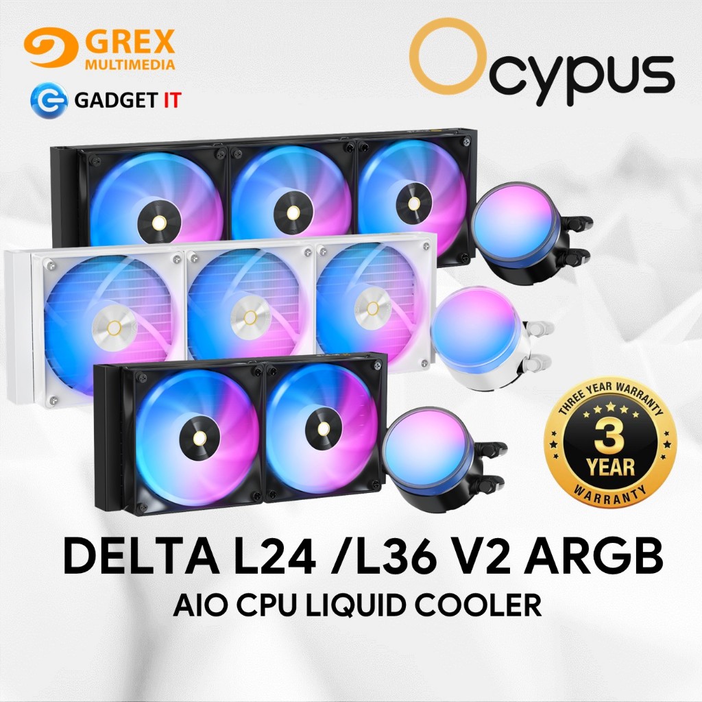 OCYPUS DELTA L24 / L36 ARGB V2 AIO CPU LIQUID COOLER | 240MM / 360MM ...