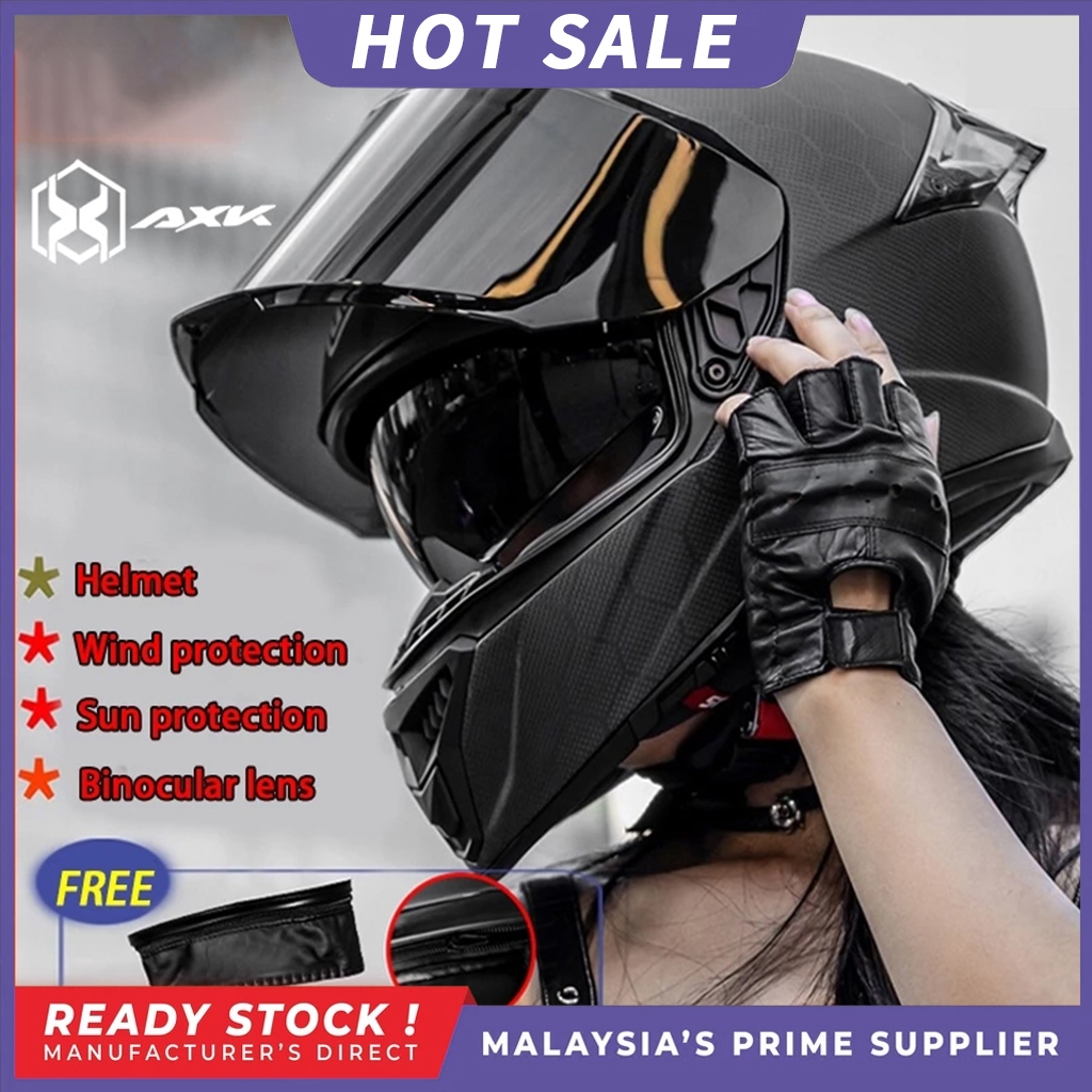 【Happyqy】Motorcycle Helmet Motorcycle Full Helmet Icc Sticker Anti ...