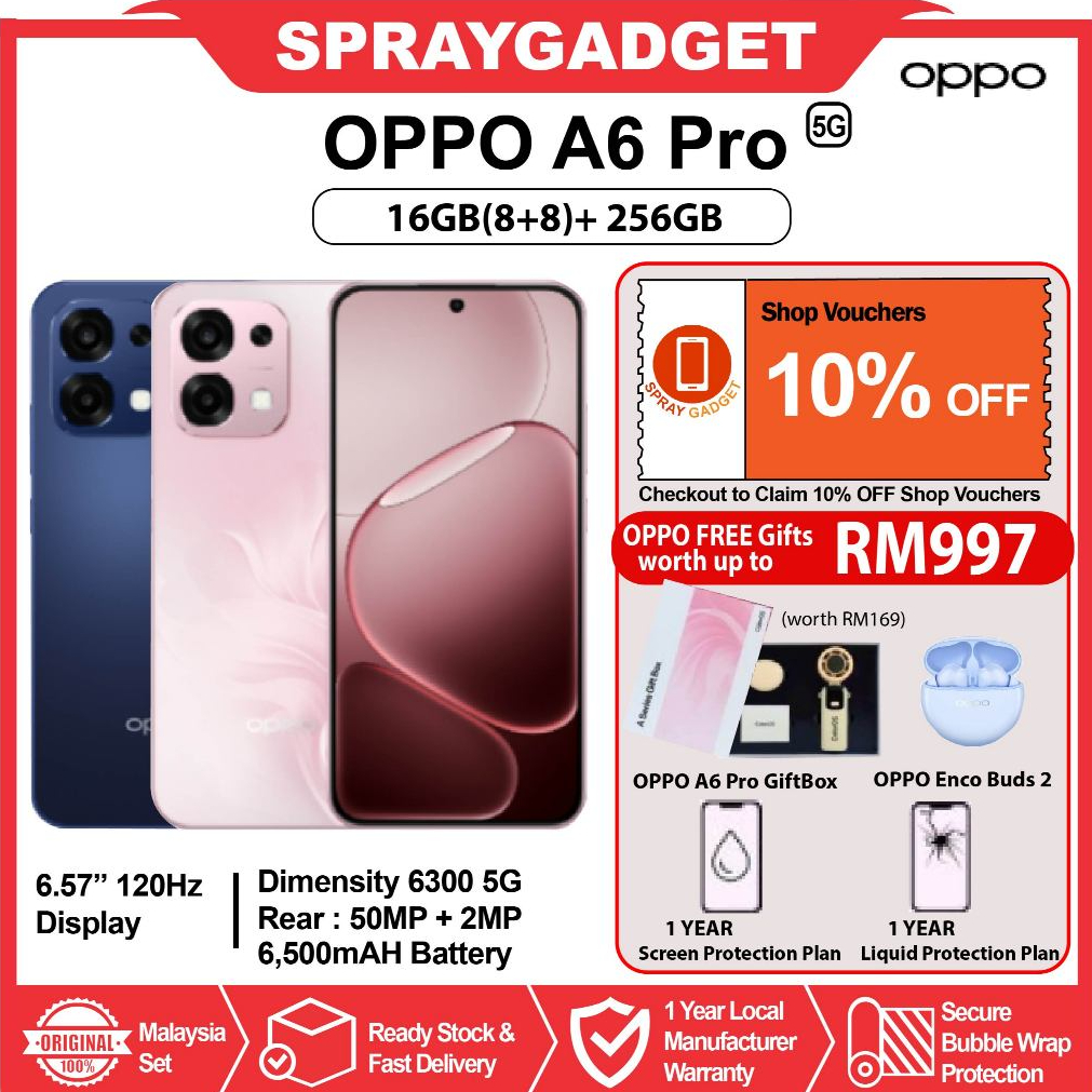 OPPO A6 Pro 5G (16GB*(8+8)+ 256GB) IP69 Water and Dust Resistance l ...