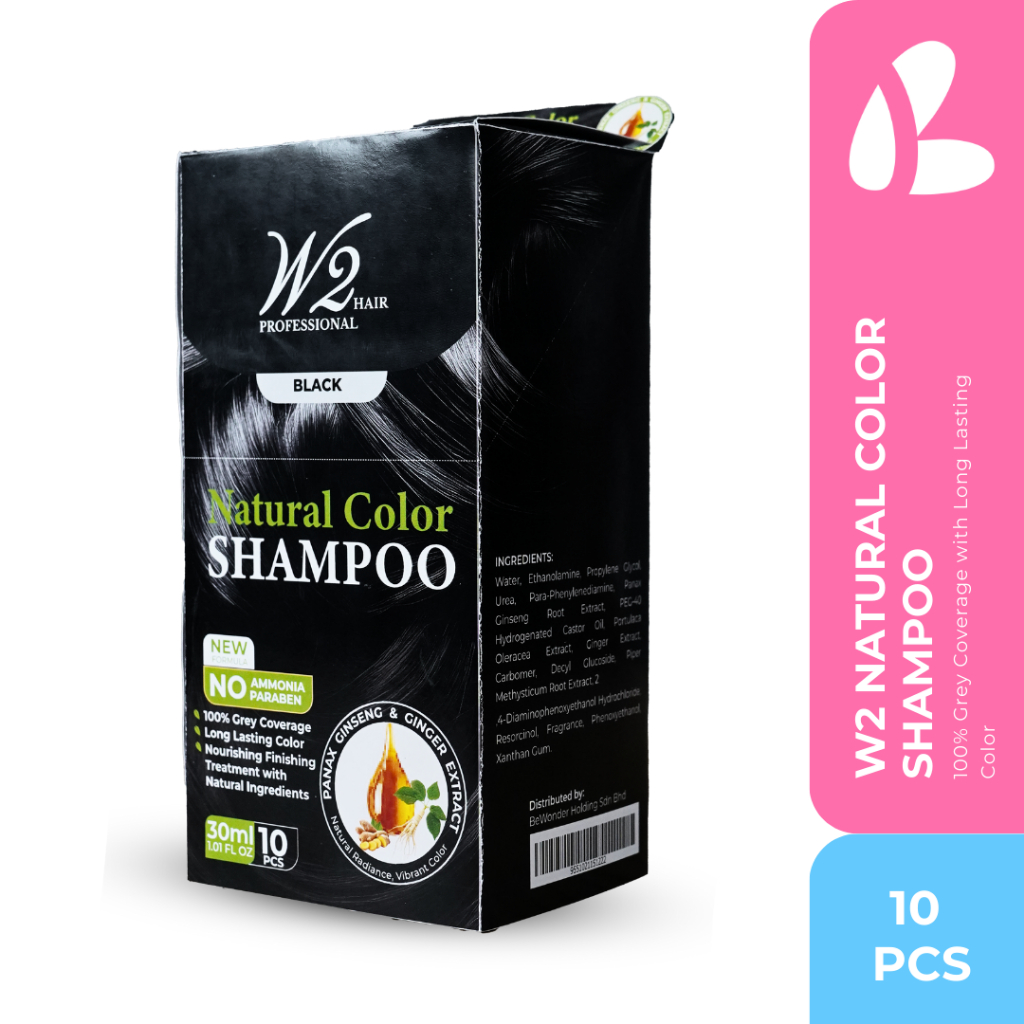 W2 Natural Hair Color Shampoo Halal Hair Dye | Shopee Malaysia