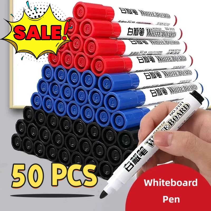 50 PCS Whiteboard Marker Pen/penanda papan putih/Tulis maker pen ...
