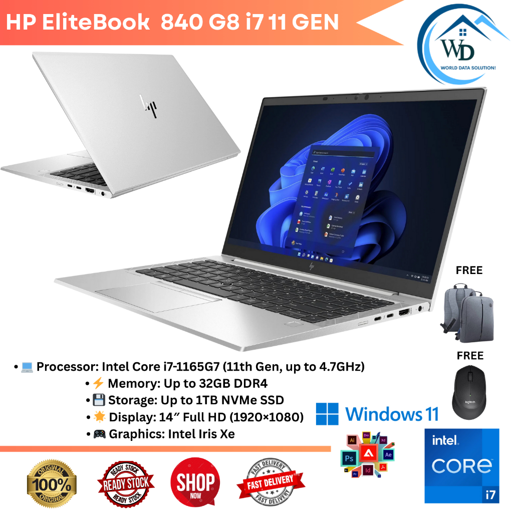 HP EliteBook Ultrabook 840 G8 i7-1165G7 UP TO 32GB UP TO 1TB SSD ...