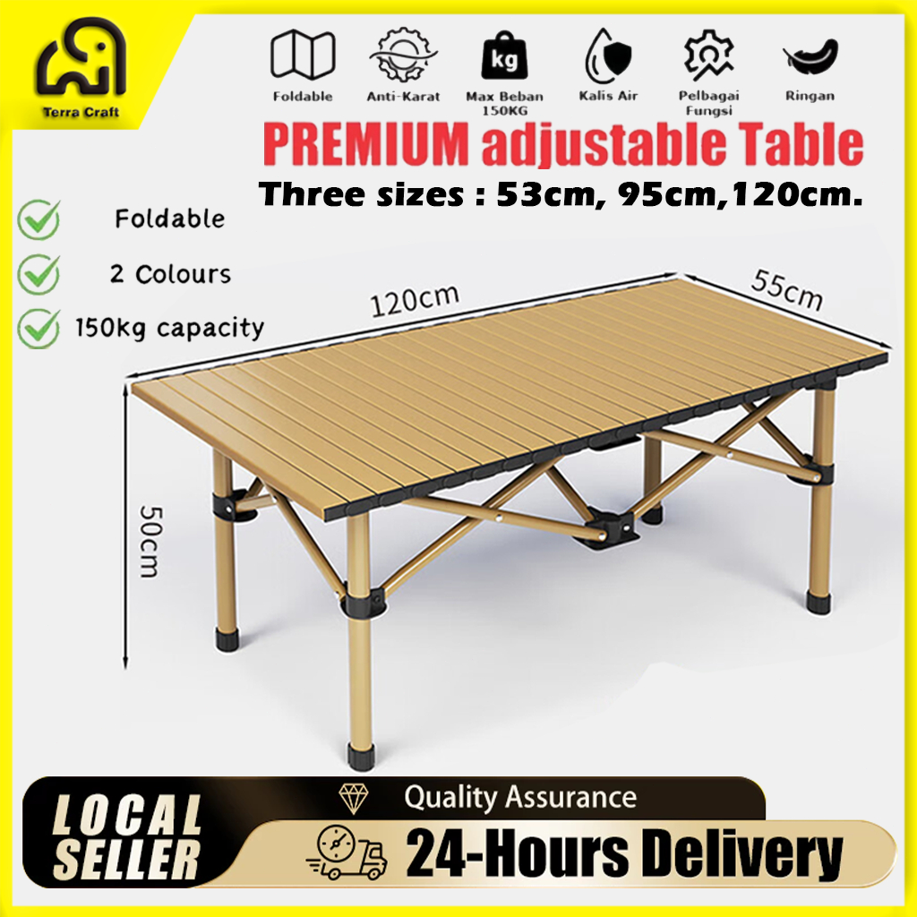 Meja Lipat Mudah Alih Camping Table Outdoor Table Folding Table for ...