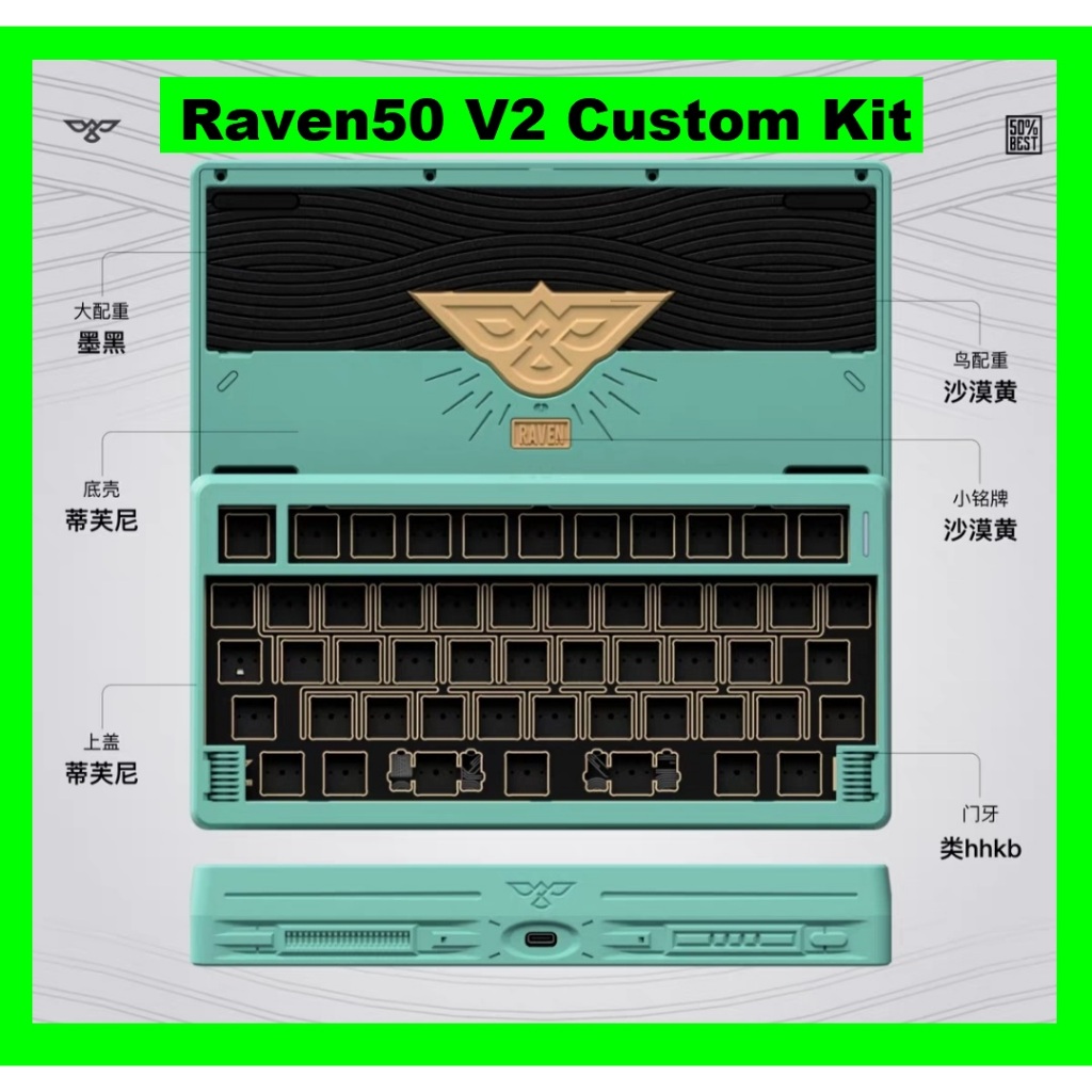 Raven50 V2 Custom Keyboard Kit 50% | Shopee Malaysia