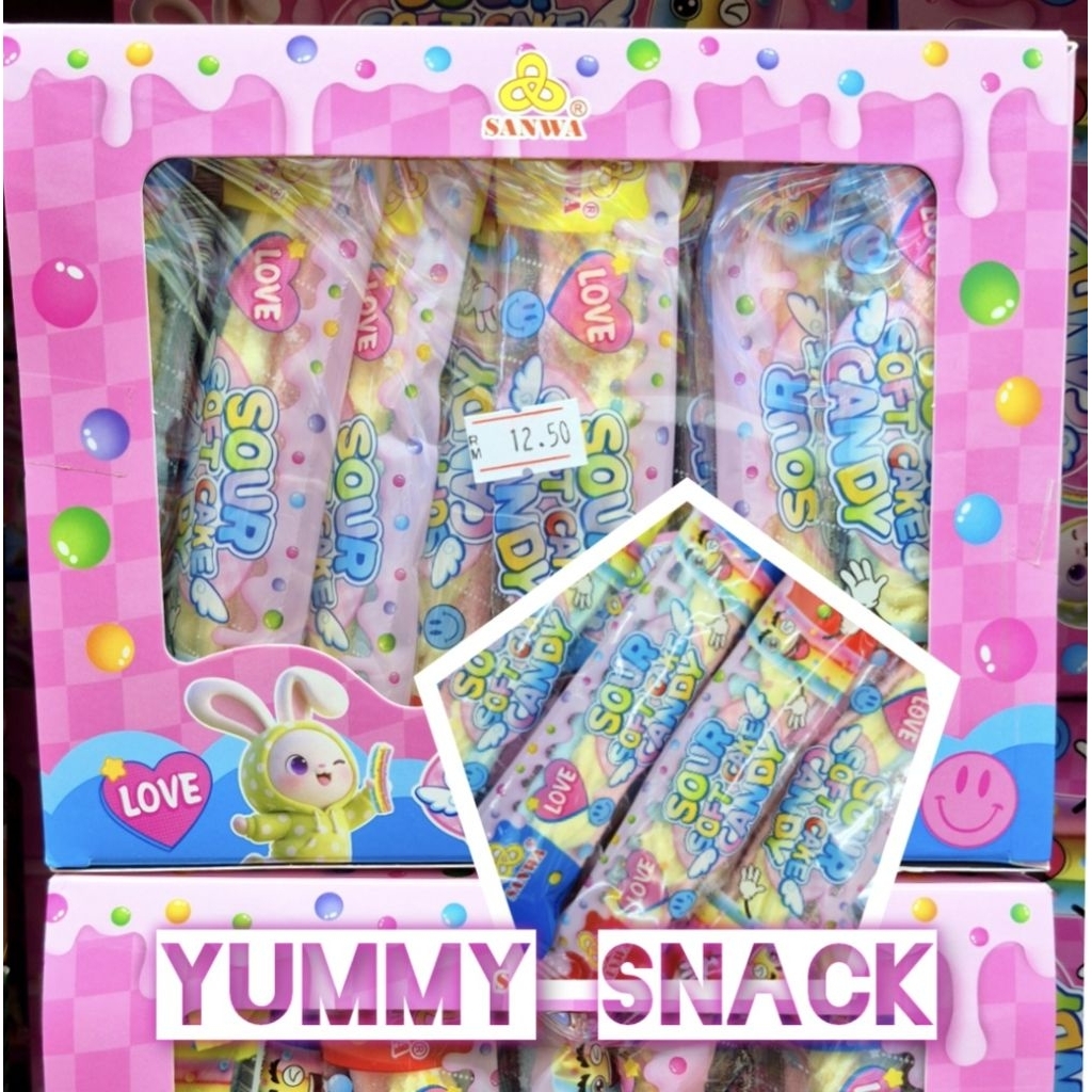 [3pcs/30pcs] Sanwa Sour Soft Cake Candy Fruity Flavour Halal Ready ...