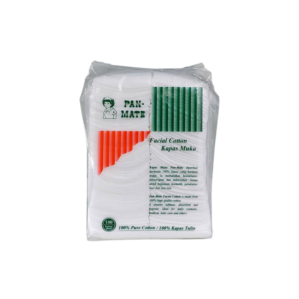 PAN-MATE 100% FACIAL COTTON - ( 1X100's | 2X100's ) | Shopee Malaysia