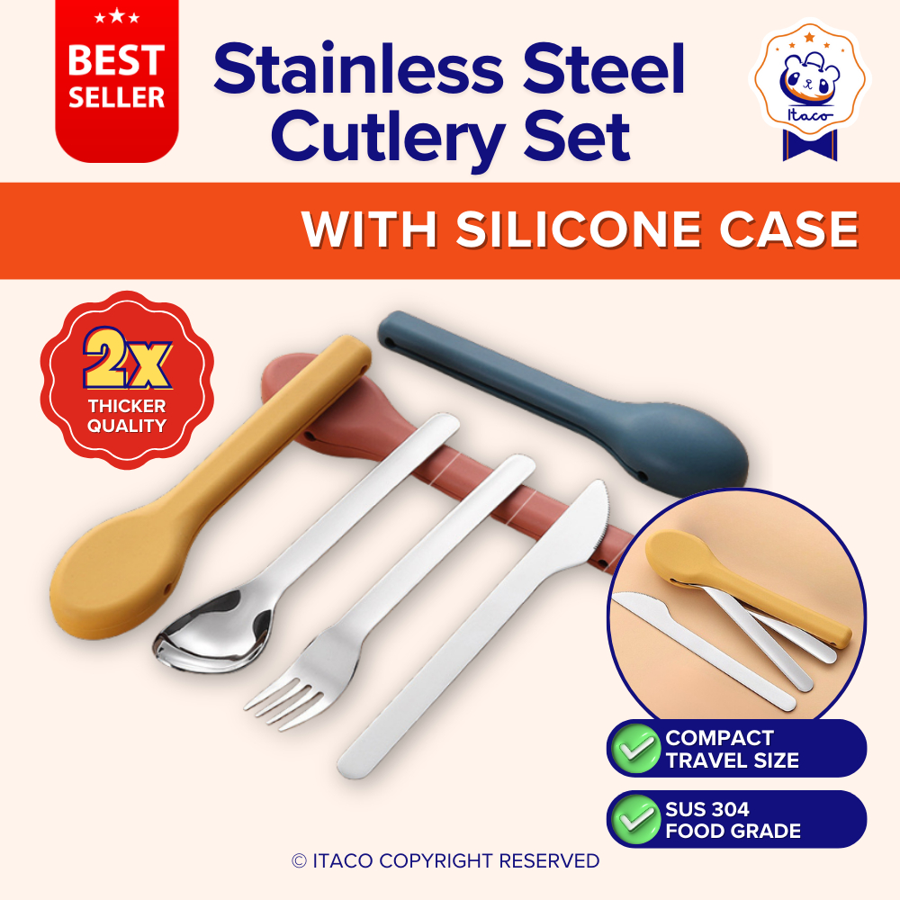 ITACO Stainless Steel Travel Pocket Cutlery Set Utensil Set with ...