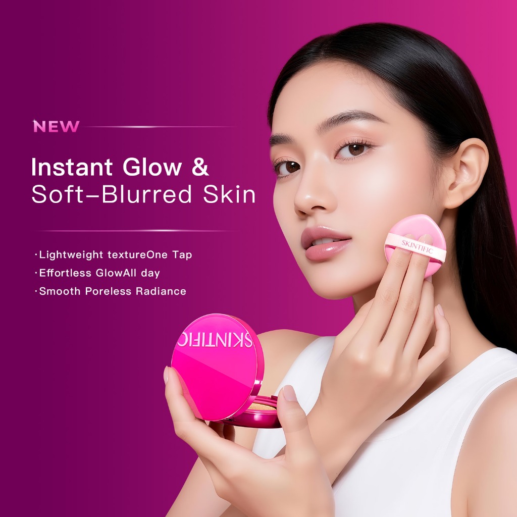 【10.1 NEW LAUNCH】SKINTIFIC Cover Glow Perfect PInk Cushion Hydrate ...