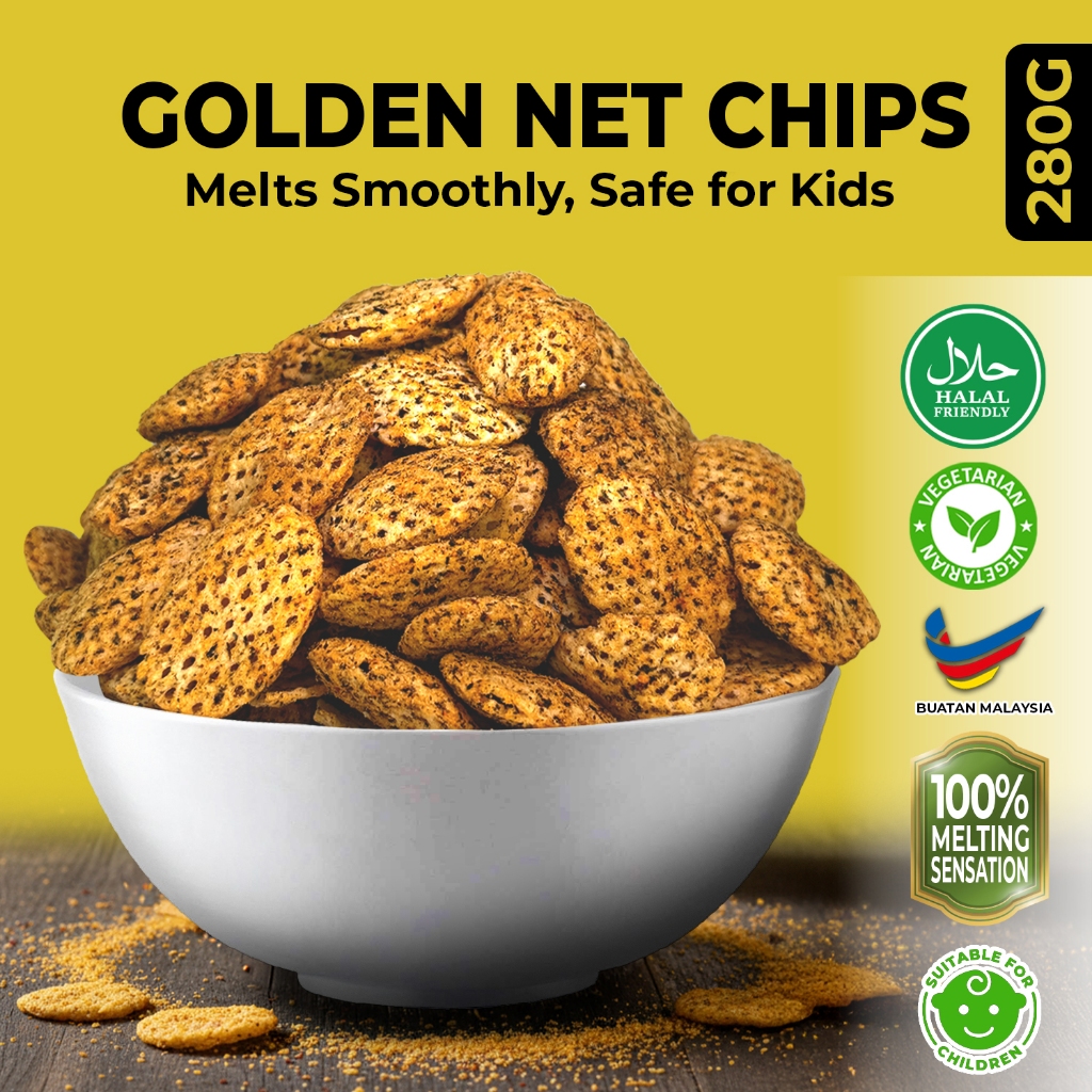 [ Halal Friendly ] GOLDEN NET Potato Chips (280gram) Snacks Snek ...