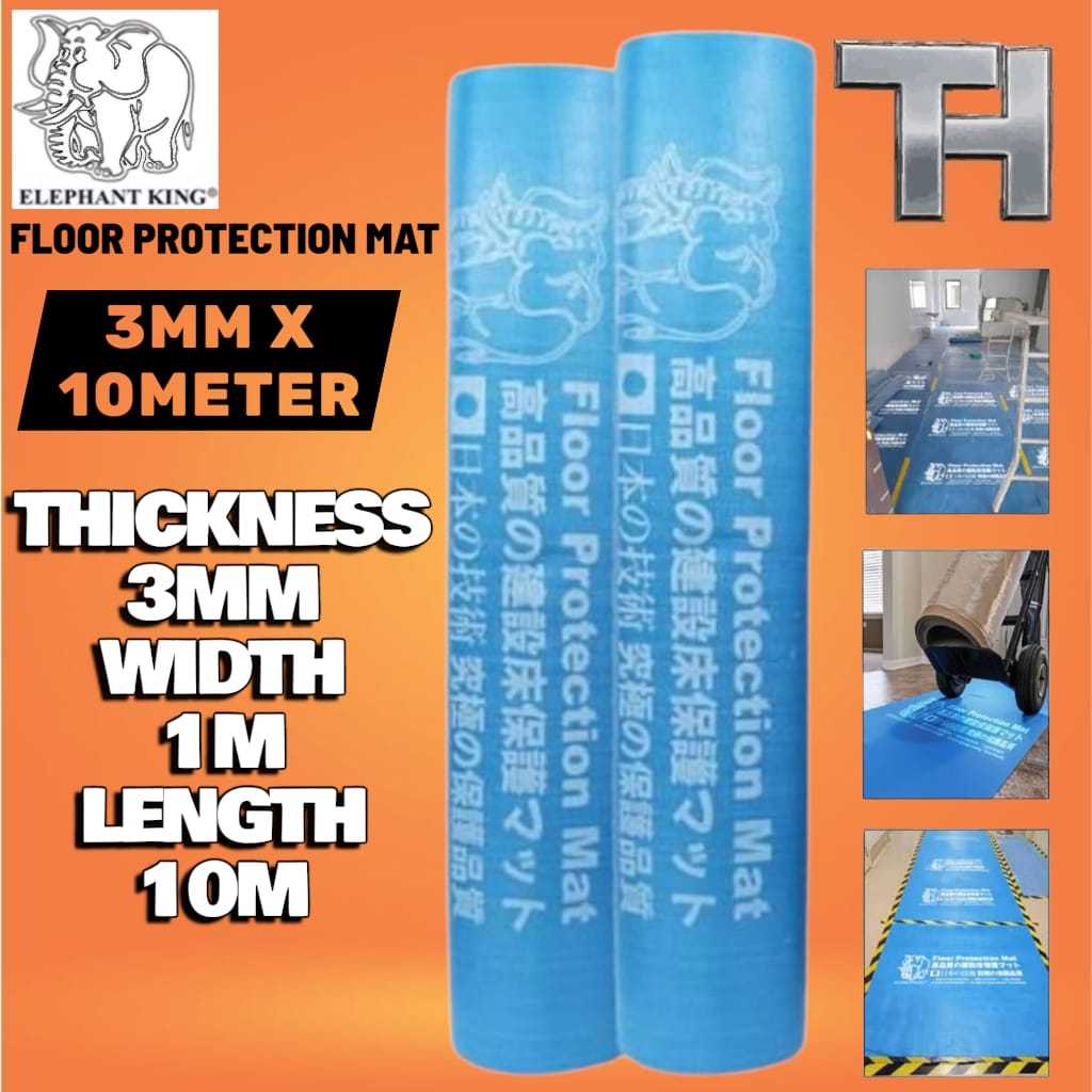 ~ Elephant King 3MM X 10METER Floor Protection Mat BLUE PROTECTION MAT ...