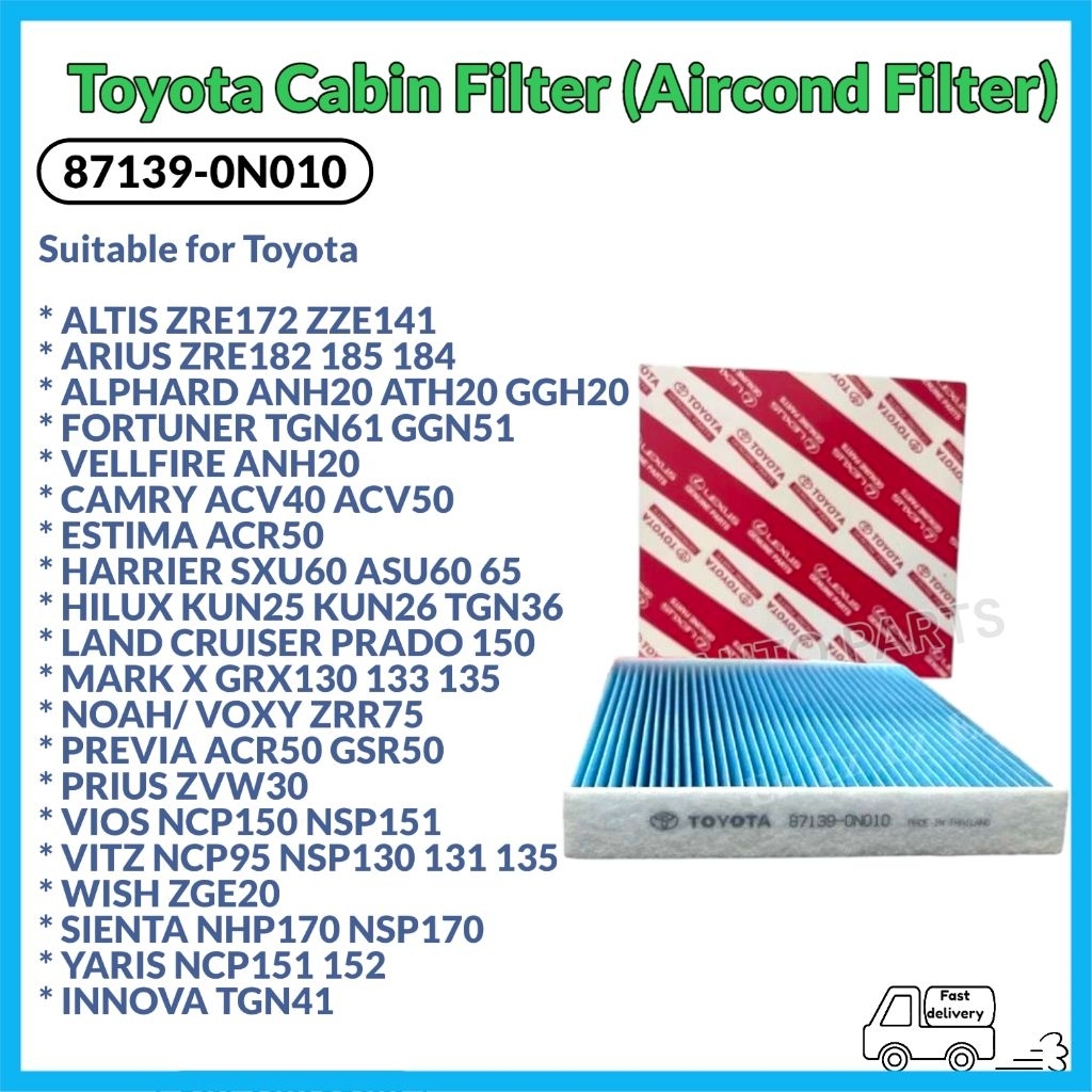 87139-0N010 Toyota Cabin Filter (Aircond Filter) for Vios NCP151 Yaris ...