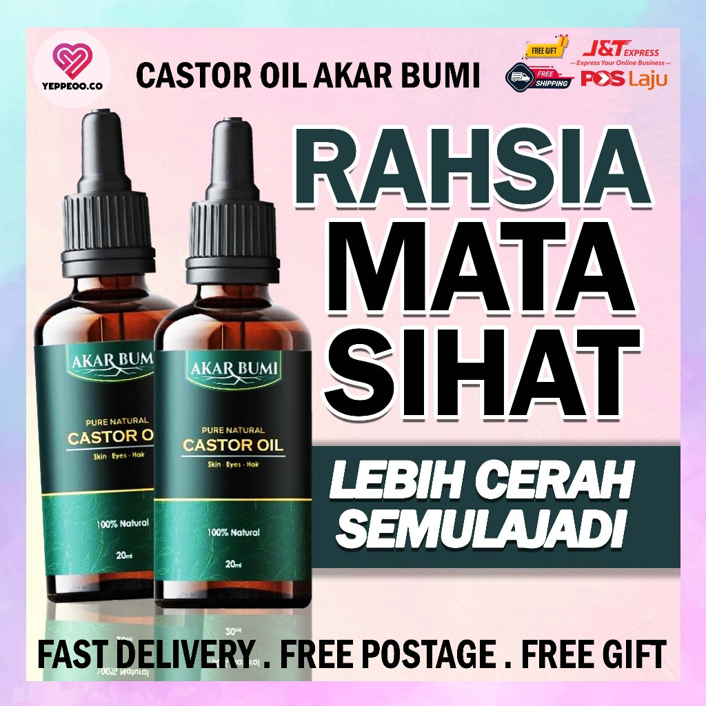 Akar Bumi Castor Oil (20ml) – Minyak Jarak Premium, Rawat Jerawat ...