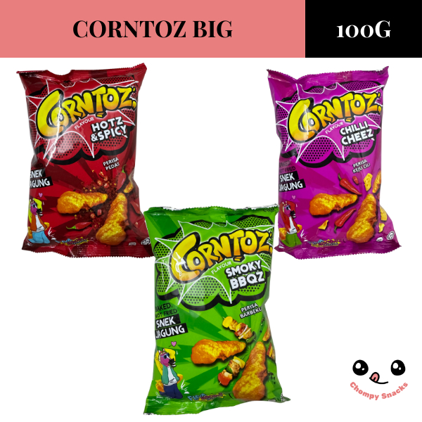 CORNTOZ SNACKS - CHILLI CHEESE, BBQ, HOT&SPICY (15G/100G) | Shopee Malaysia