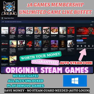 3A GAMES UNLIMITED STEAM GAMES MEMBERSHIP (AUTO STEAM GUARD + FREE ADD ...
