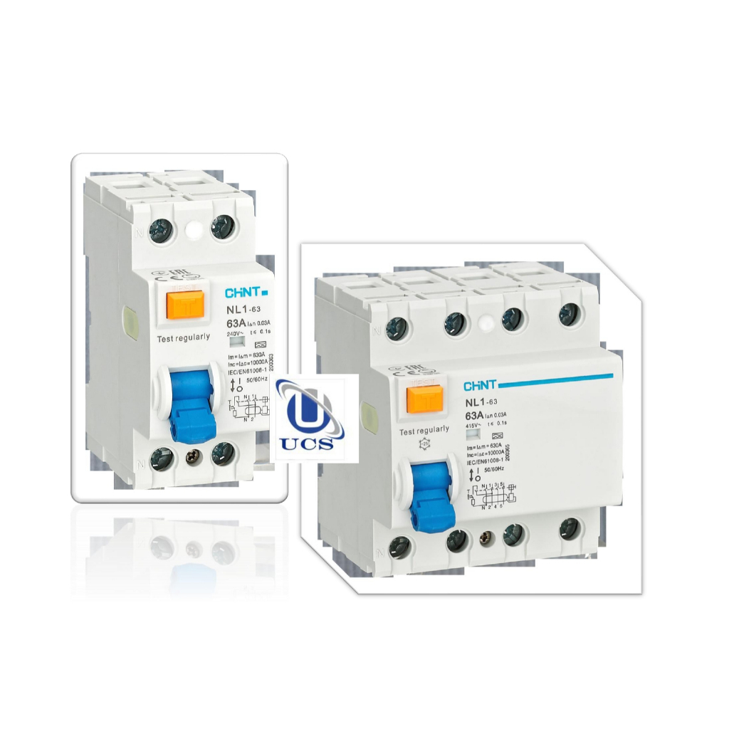 CHINT 2P / 4P 40A ELCB / RCCB (NL1-63) - 30MA , 100MA , 300MA | Shopee ...