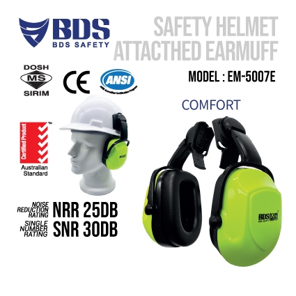 BDS HELMET MOUNTED EARMUFF / EAR PROTECTION EAR MUFF WITH SIRIM DOSH ...