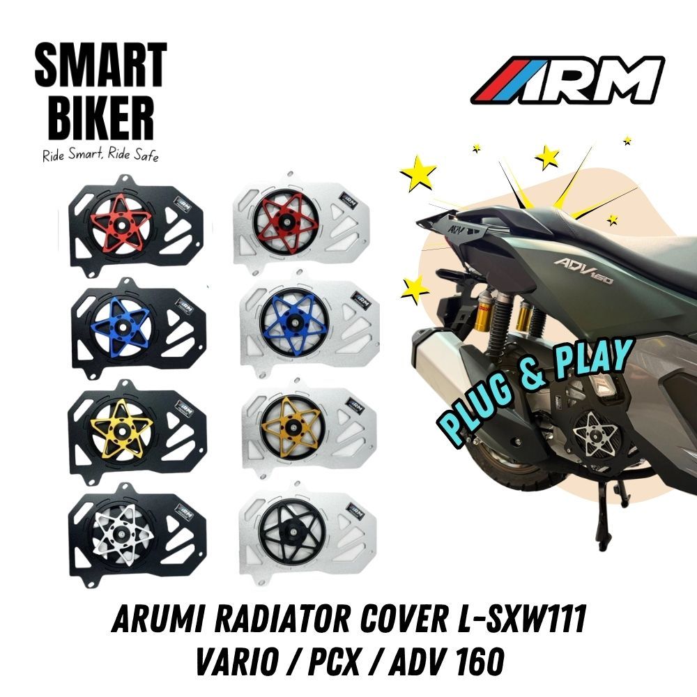 Arumi Radiator Cover L-SXW111 Vario / PCX / ADV 160 - Coolant Cover ...