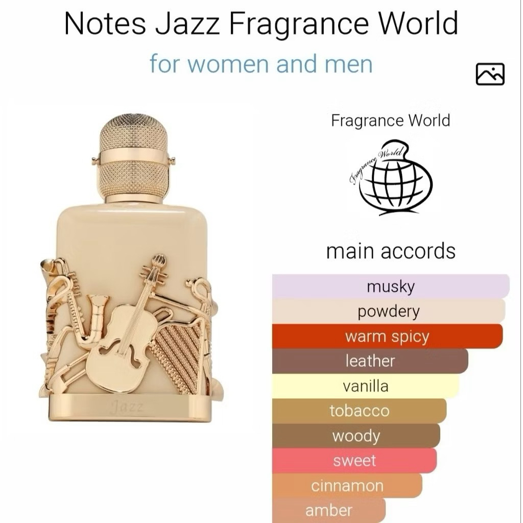 Notes Jazz By Fragrance World Edp Perfume 100ml for women and men Long ...