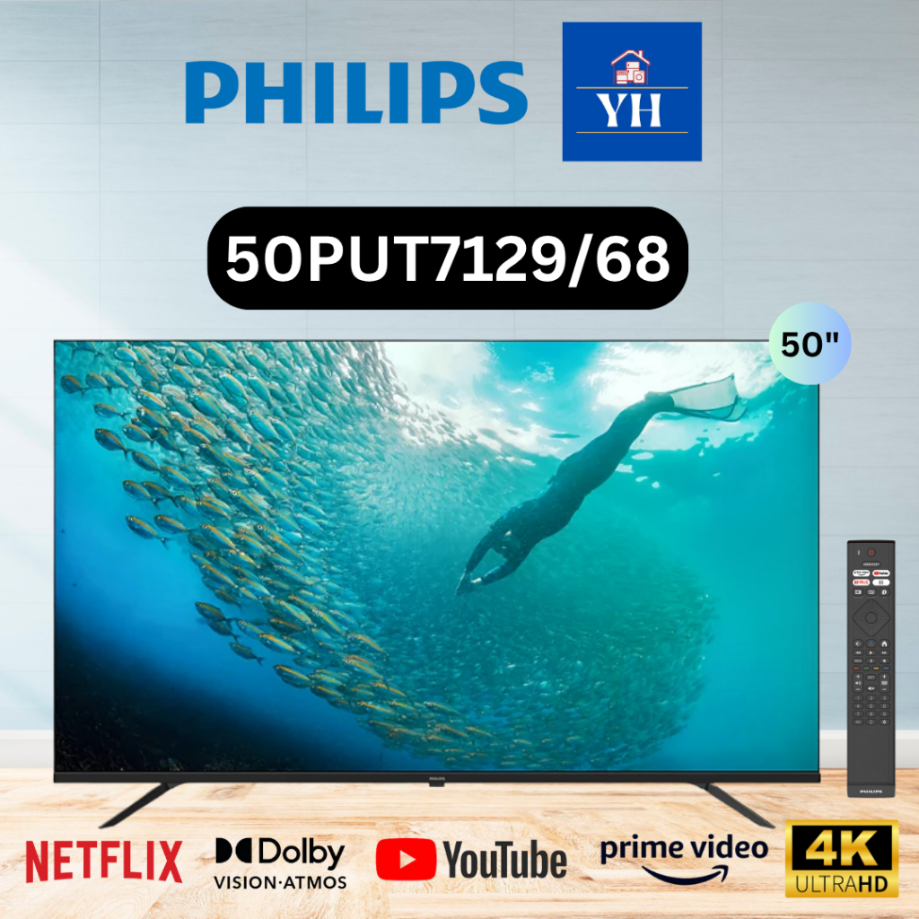 PHILIPS 50'' 4K UHD ANDROID LED GOOGLE TV 50PUT7129/68 (DELIVERY KLANG ...