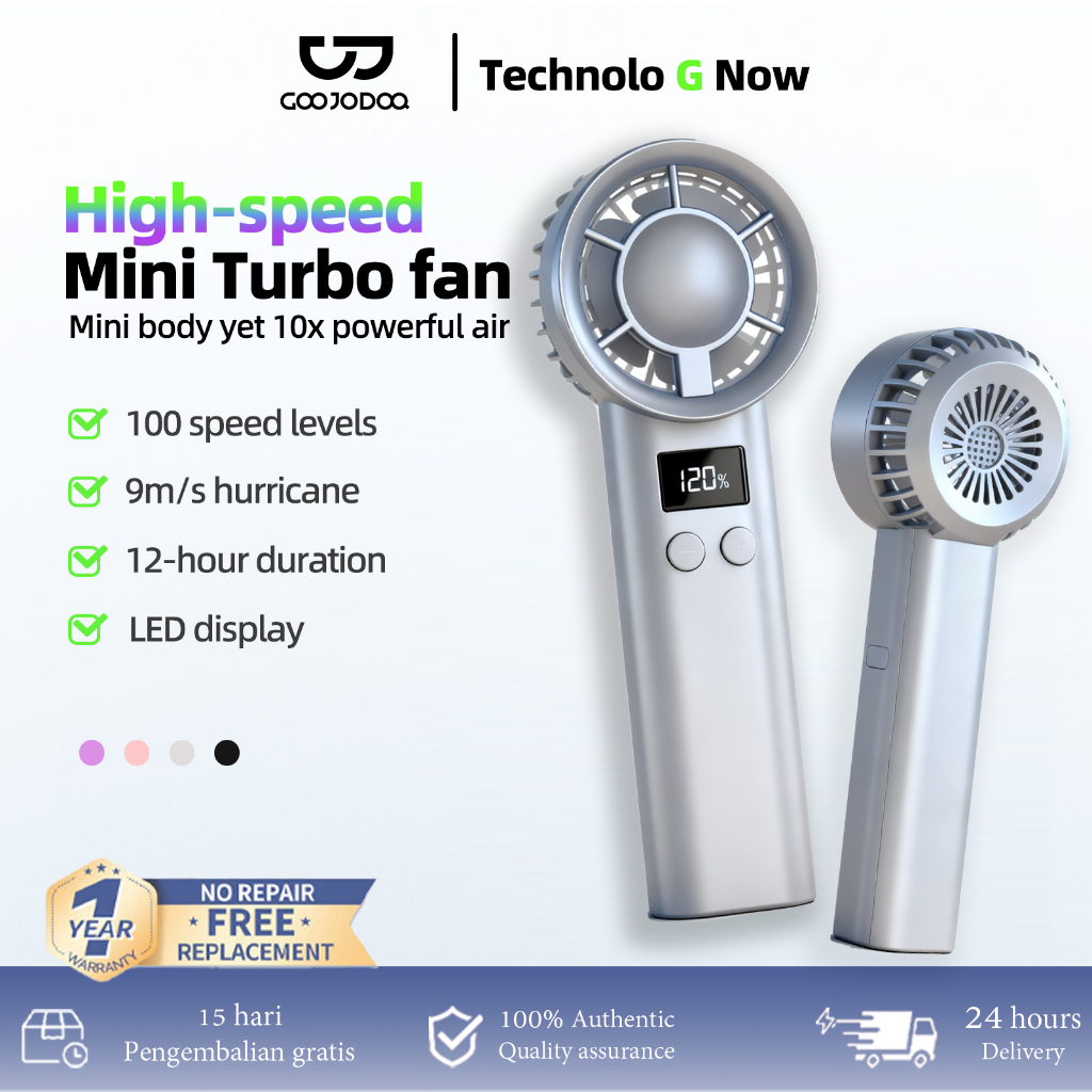 Five-year warranty Handheld Fan Turbo fan GOOJODOQ Strong Wind 100 Gear ...