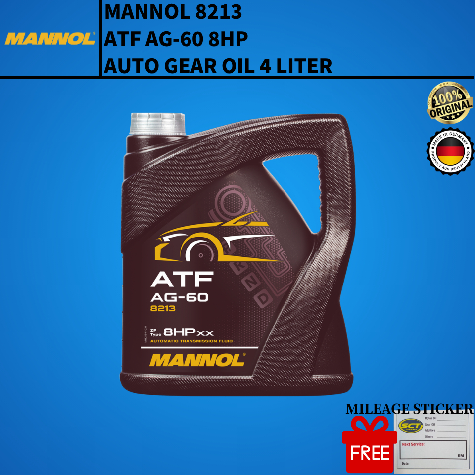 MANNOL MN8213 8HP ATF AG-60 4L AUTO GEAR OIL (MADE IN GERMANY) | Shopee ...