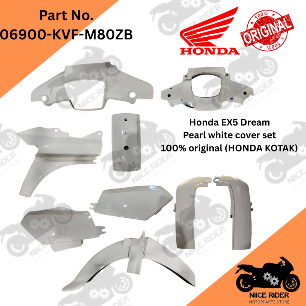Honda EX5 dream white pearl metallic cover set original 100% kotak ...