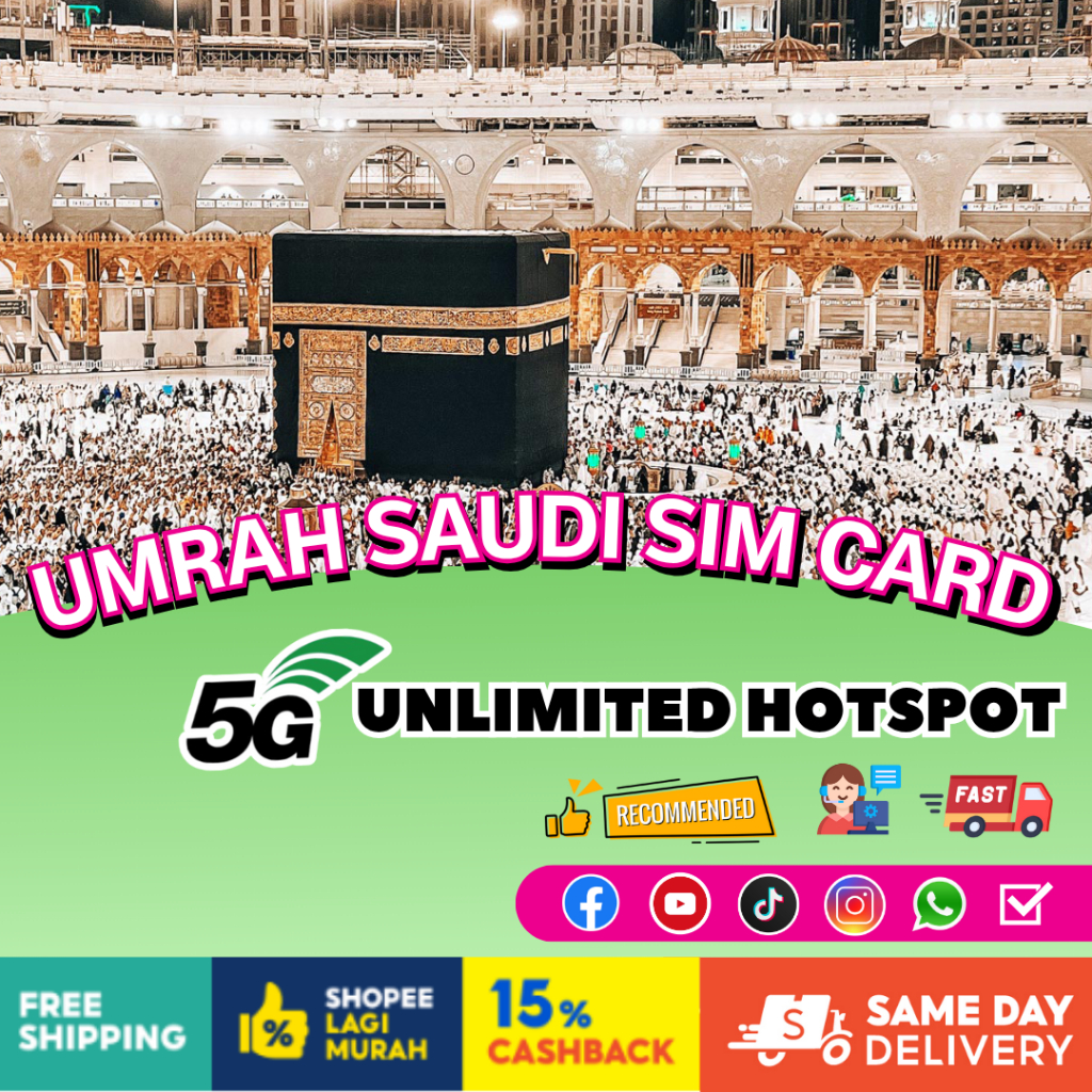 Umrah Saudi SIM Card 】【 🔥UNLIMITED CHEAP PRICE 】Saudi Arabia Saudi ...