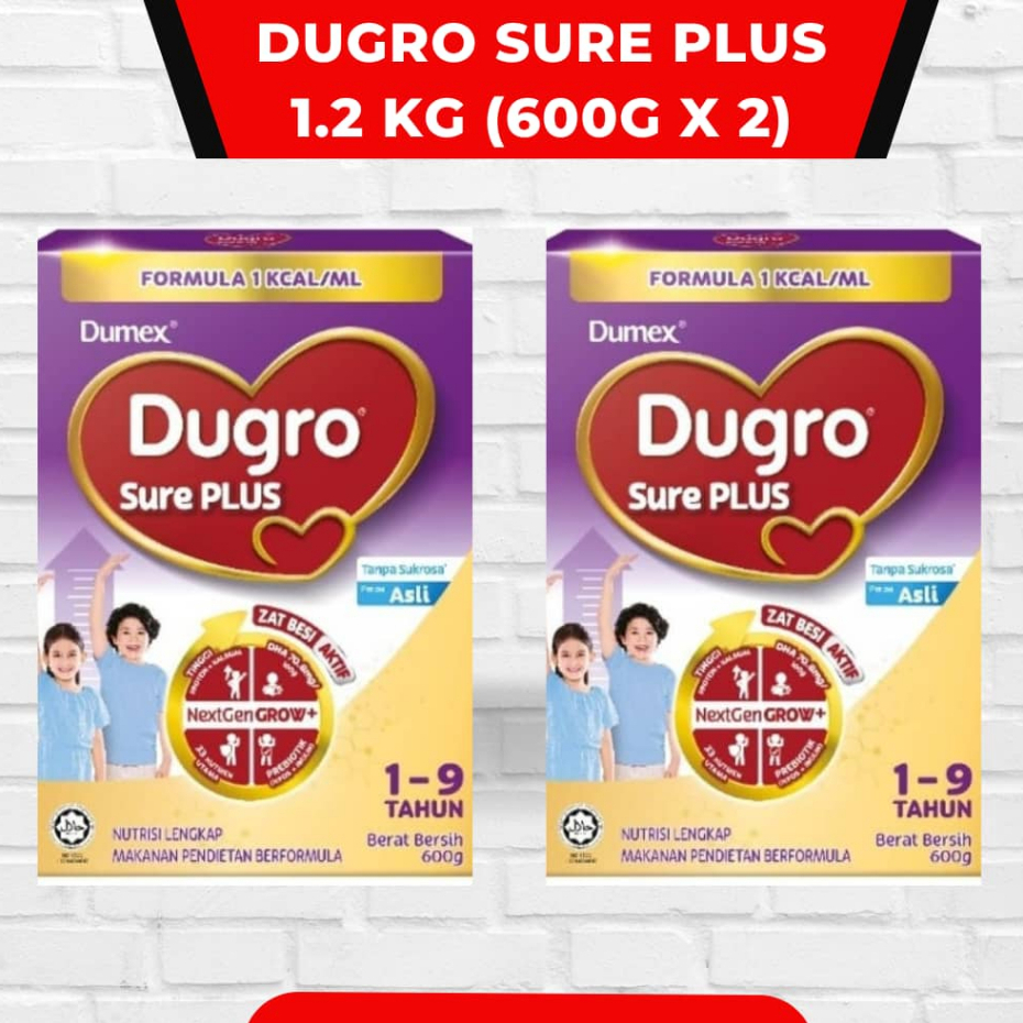 EXP 2027 Dumex DUGRO Sure Plus 1.2kg (600g x 2) 1-9years | Shopee Malaysia