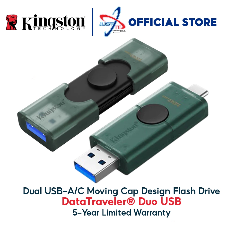 KINGSTON DTDEG2 DataTraveler DUO USB WITH DUAL USB-A/C MOVING CAP ...