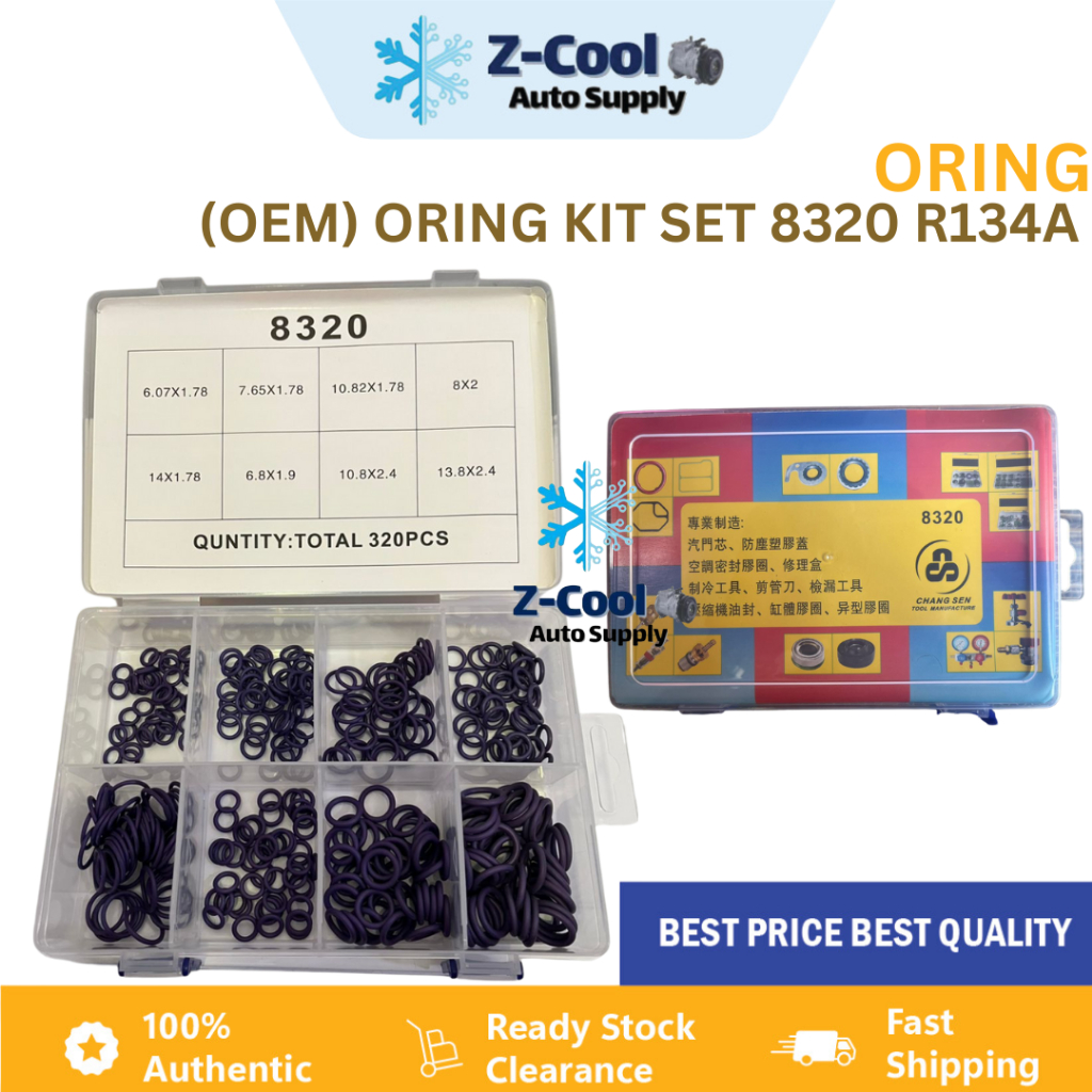 8320 NORMAL O-RING KIT SET (320PCS) FULL SET ORING CAR AIRCOND | Shopee ...