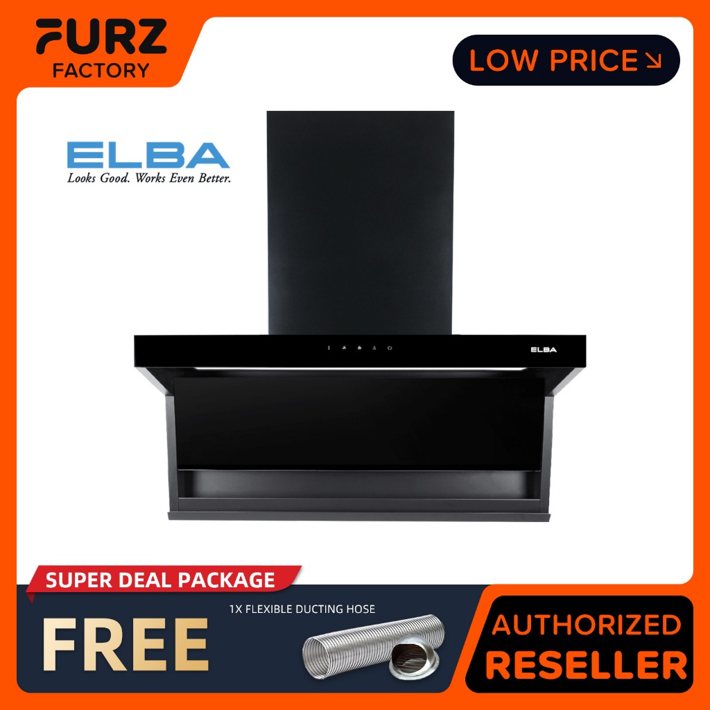 [FREE SHIPPING] Elba Kitchen Hood MONZA EH-Q9327ST(BK) Cooking Cooker ...