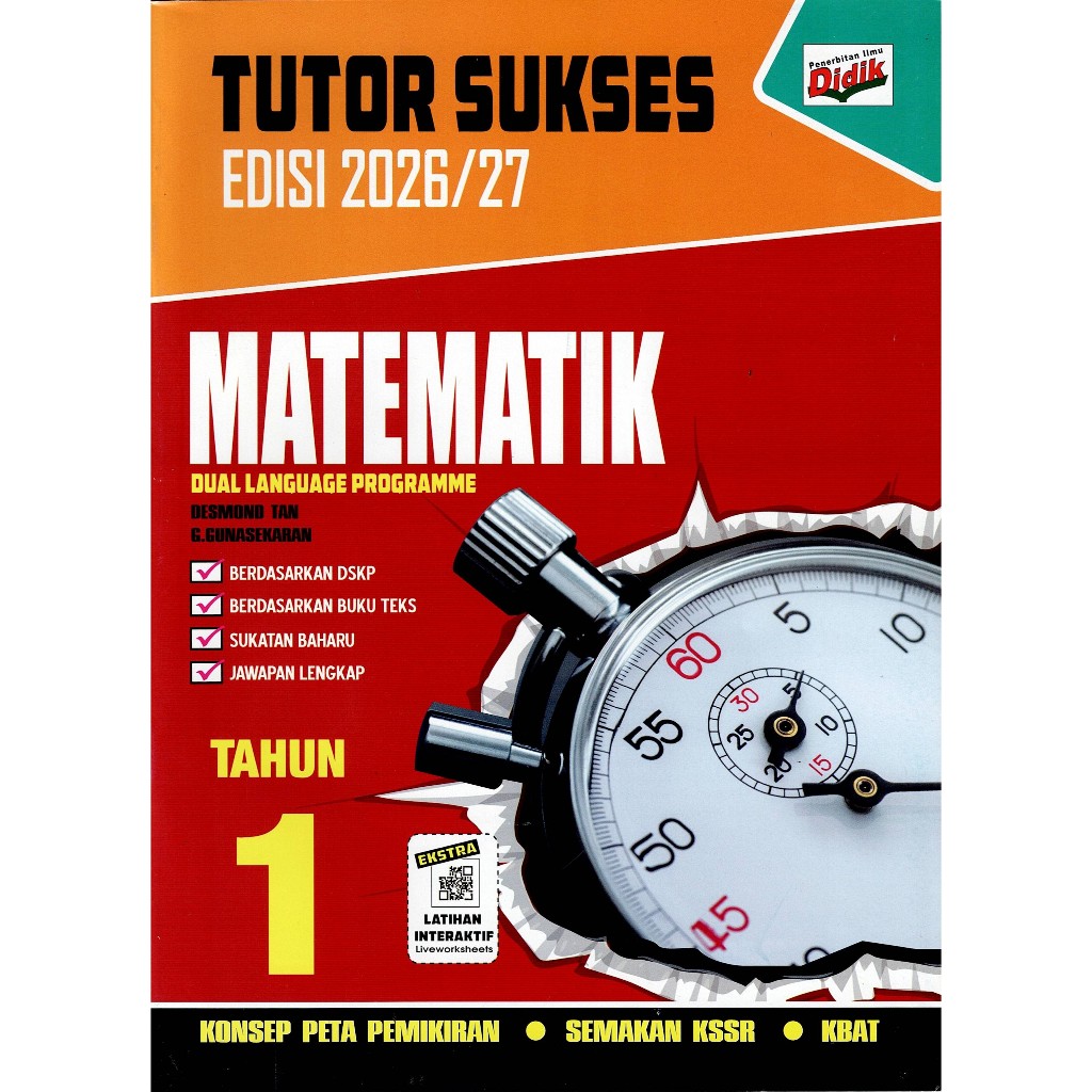 BUKU LATIHAN : TUTOR SUKSES EDISI 2026/27 MATEMATIK DLP TAHUN 1 KONSEP ...