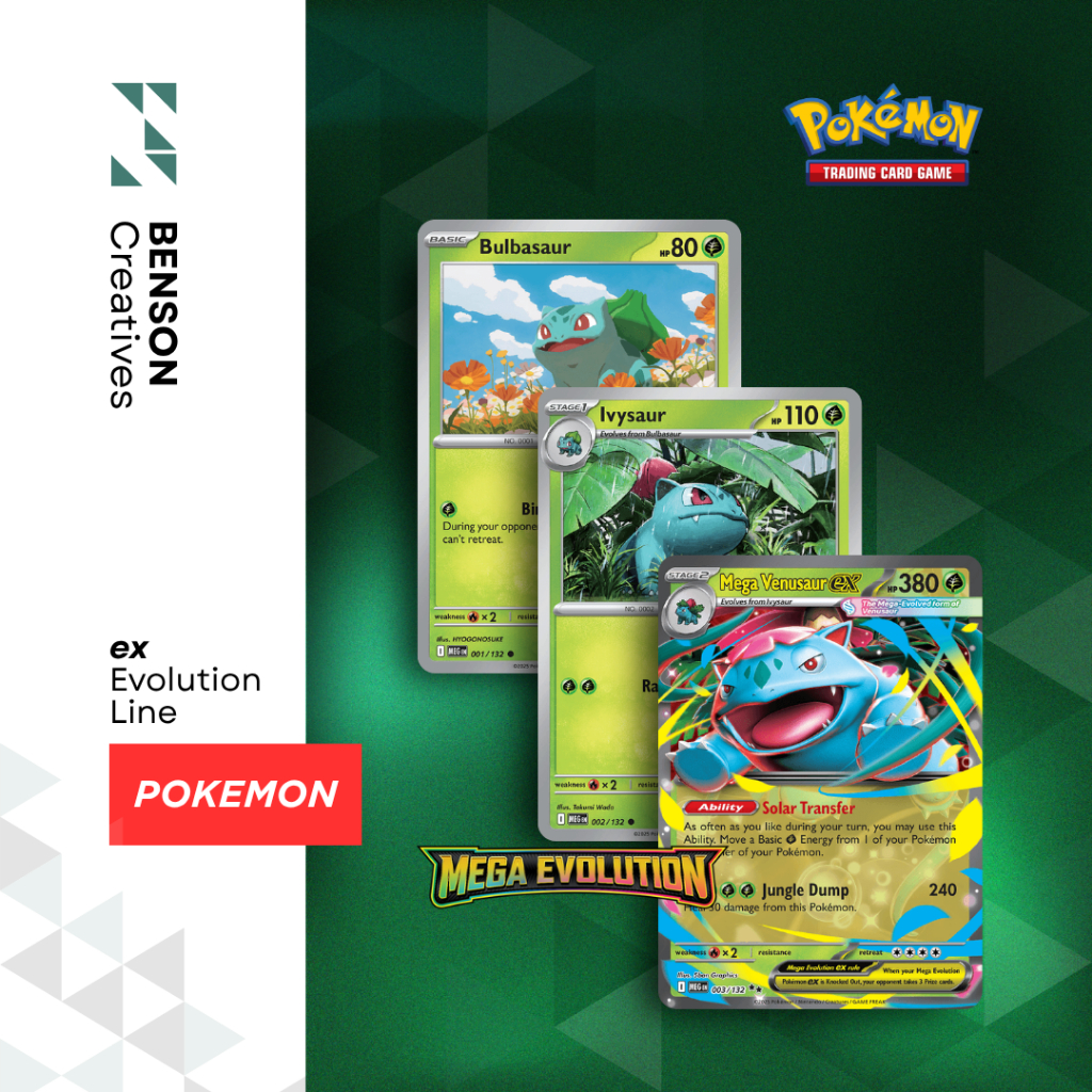 Bulbasaur, Ivysaur, Mega Venusaur ex (ex Evolution Line) [Mega ...