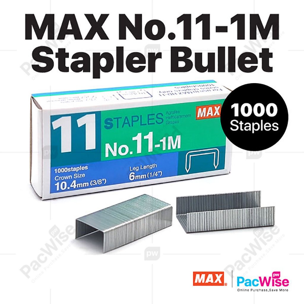 Max Stapler Bullet No.11-1M / Peluru Pengokot/Staples Refill for Max HD ...