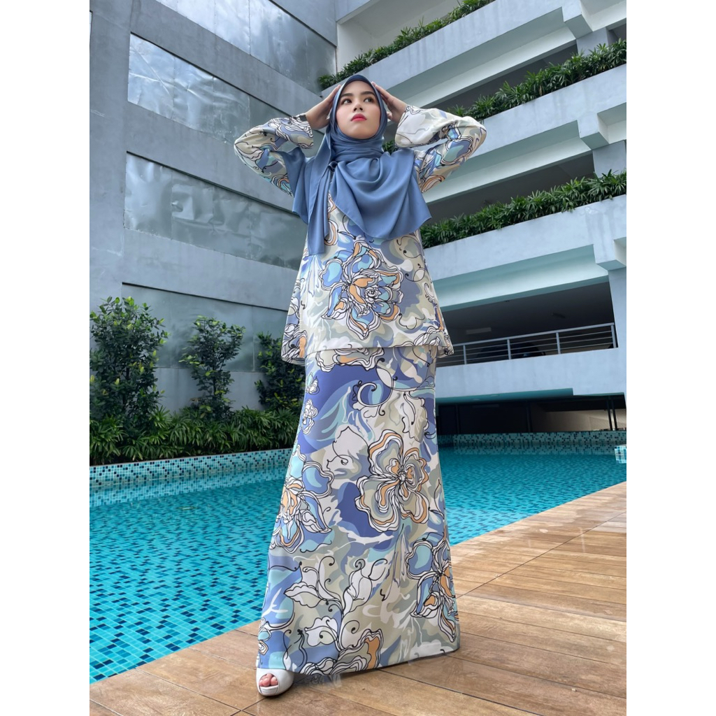 Powder Blue baju kurung. Baju Kurung Kedah, baju kurung baby blue ...