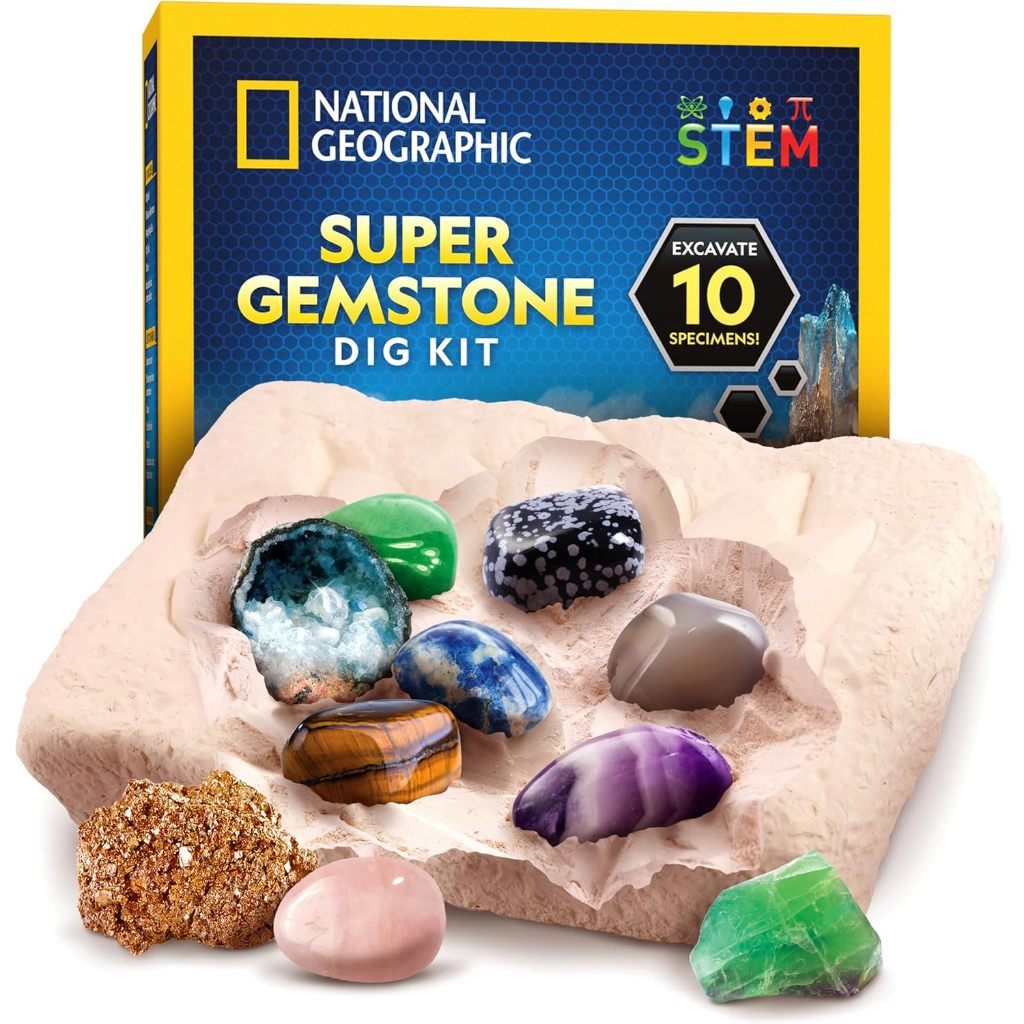 National Geographic Gemstone Dig Kit – Dig Up 10 Real Gemstones and ...
