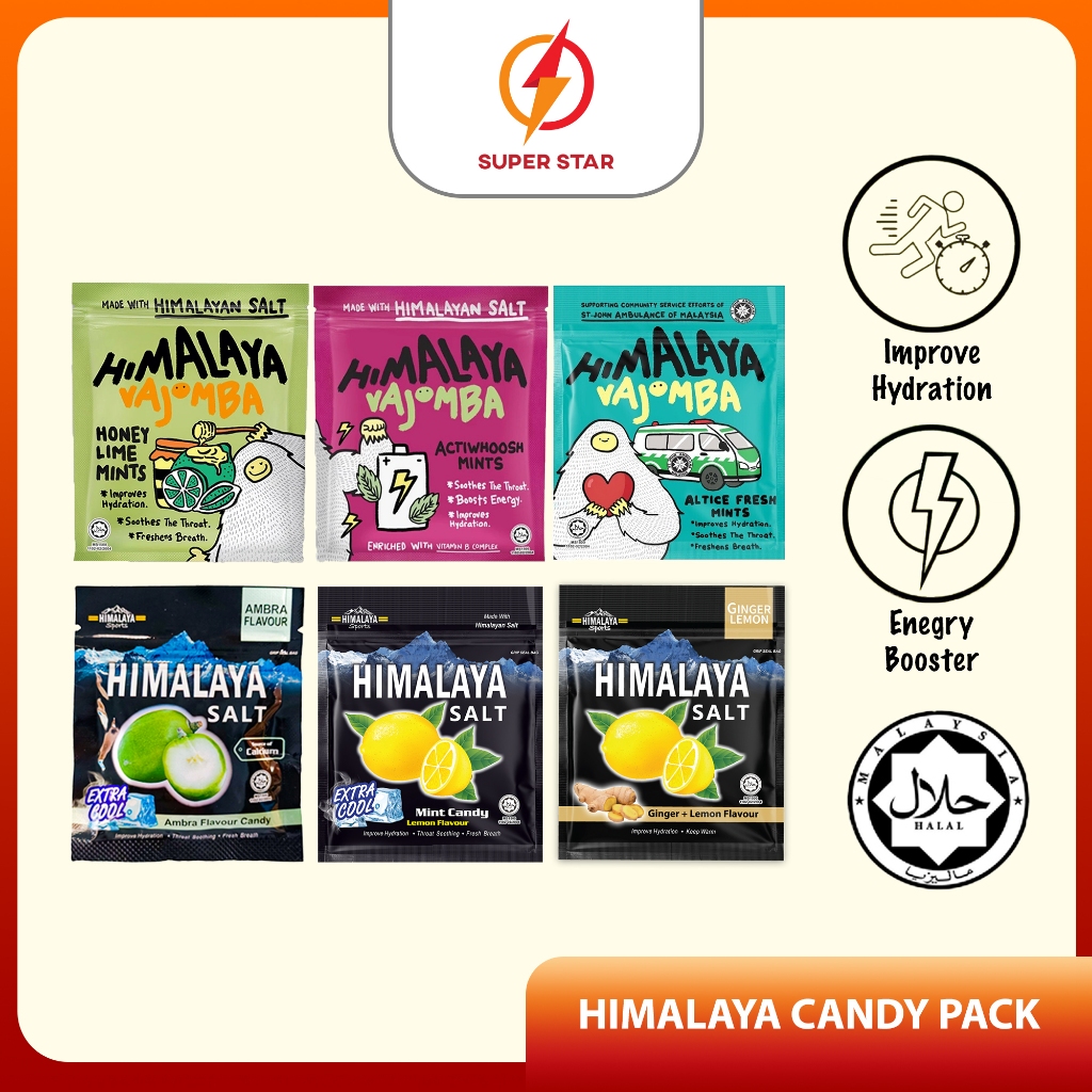 Himalaya Salt Sports Candy Original/Ginger/Honeylime/Actiwhoosh/Altice ...