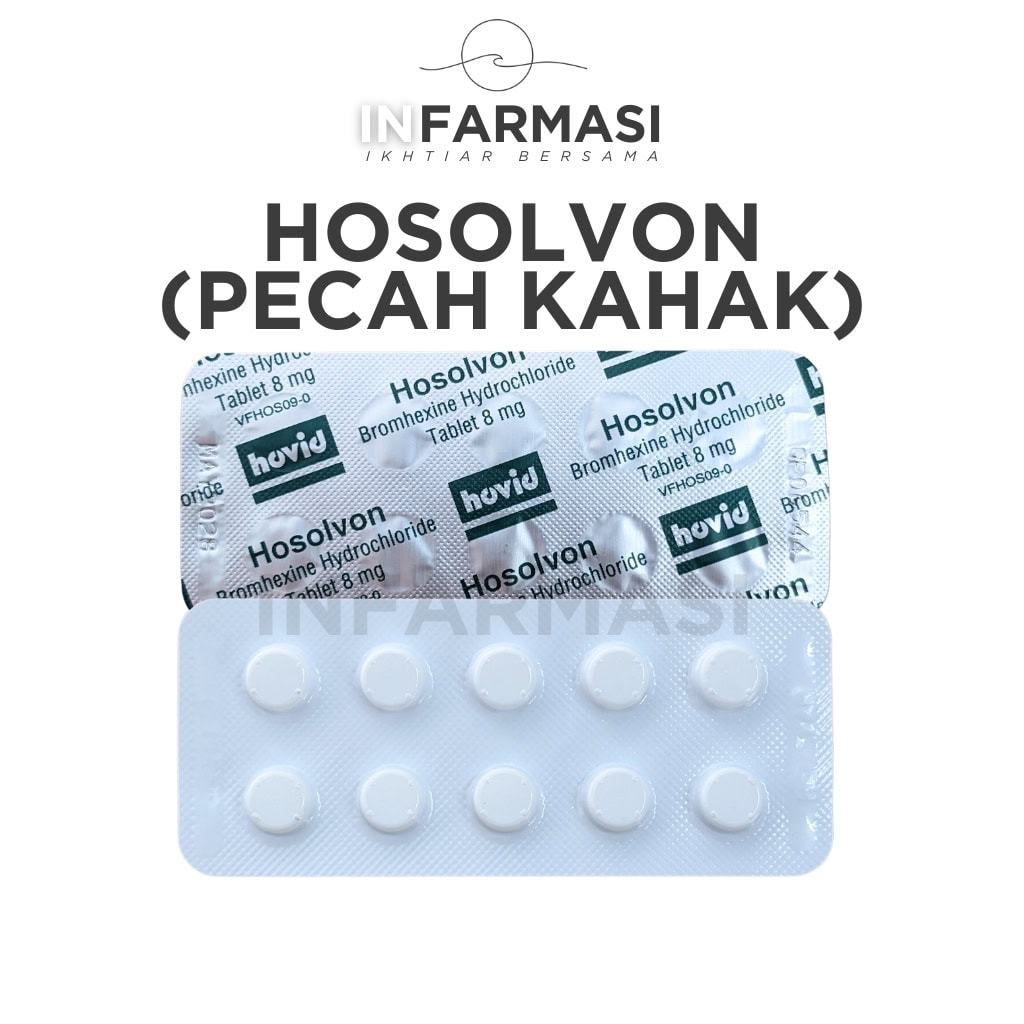 Hosolvon Bromhexine 8mg | Ubat Batuk Berkahak Dewasa Untuk Pecahkan ...