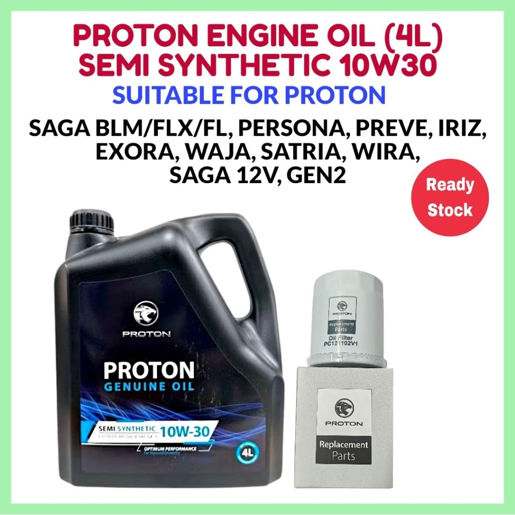 Semi Synthetic 10W30 Engine Oil for Proton Saga BLM FLX FL PERSONA IRIZ ...
