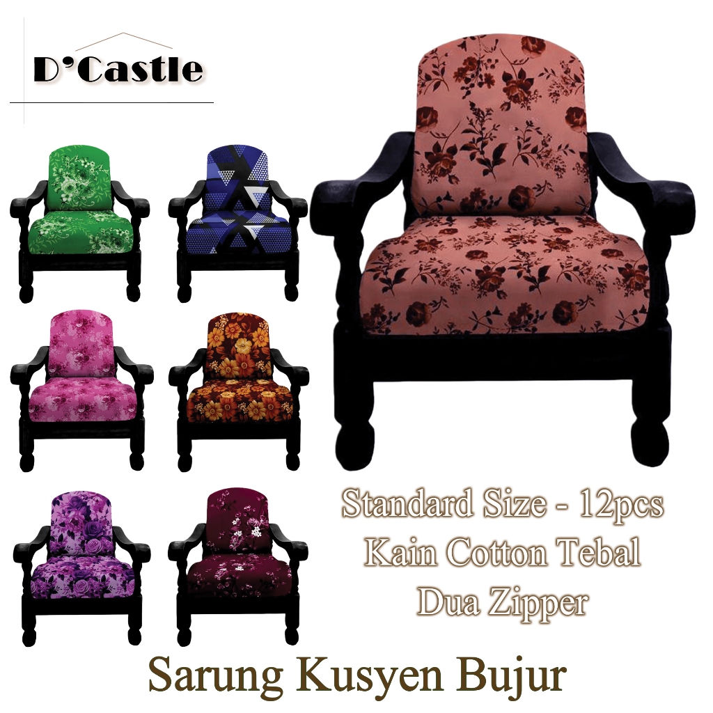 (Standard Bujur) Sarung Kusyen [ 12pcs/set ] / Kain Cotton Tebal ...