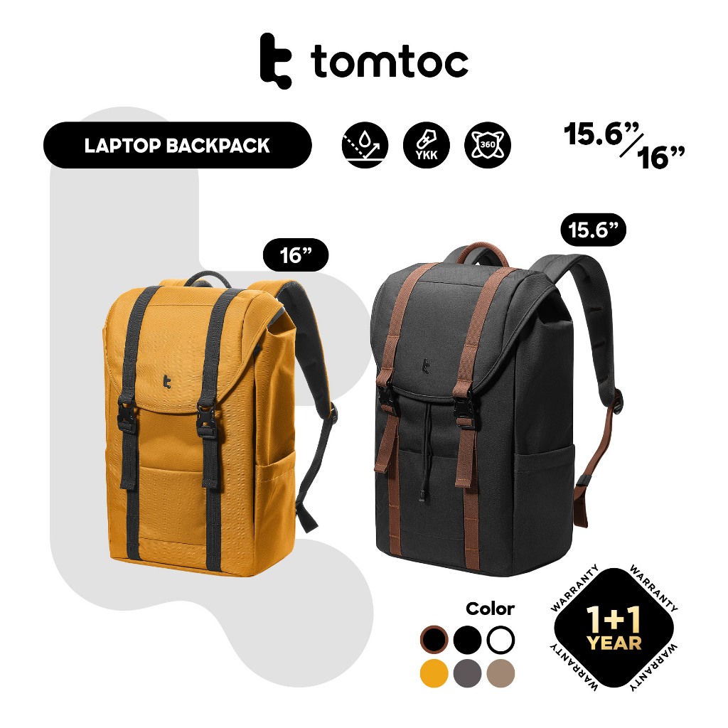 tomtoc TA1 Laptop Backpack 15.6 & 16 Inch VintPack Macbook Bag Men ...