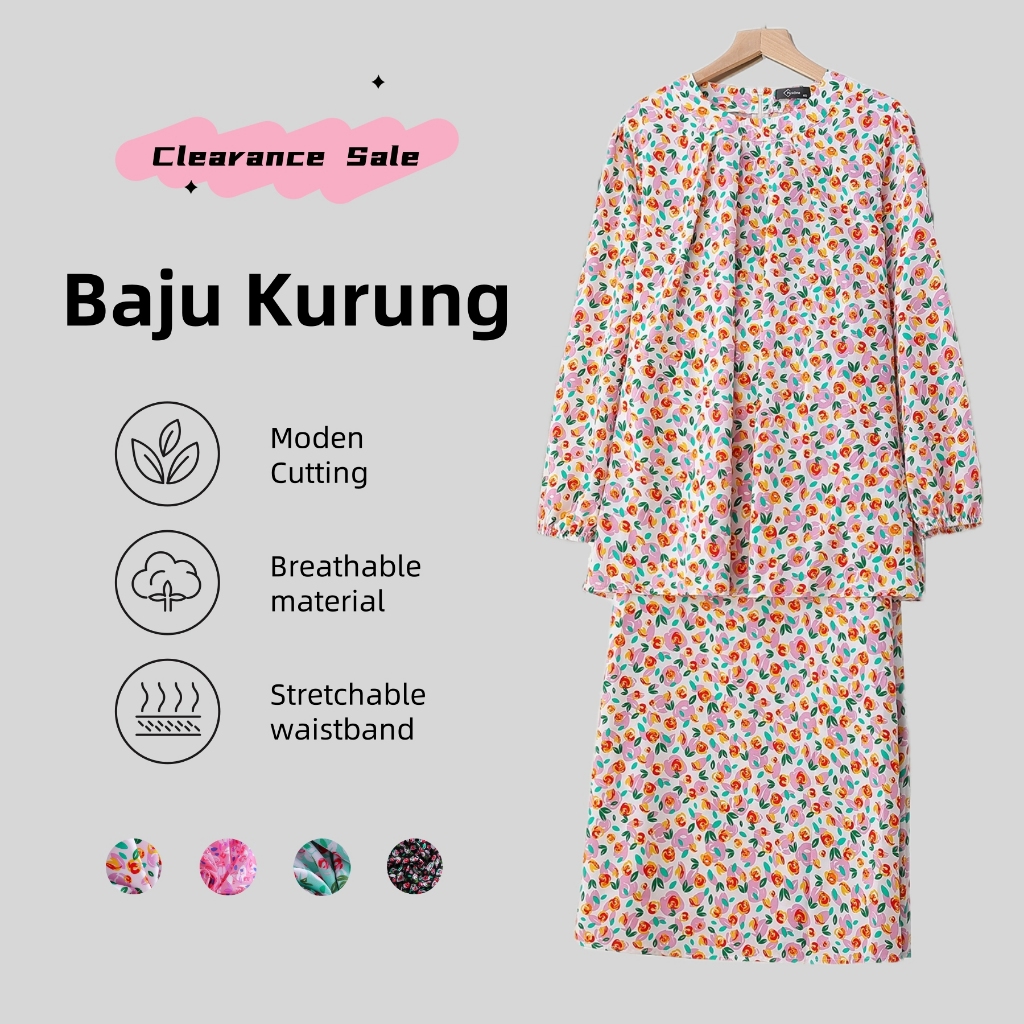 Pickone Fashion Bishop Sleeve Baju Kurung Sulam Floral Moden Sulam ...