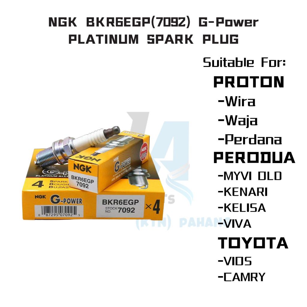 NGK G-Power Platinum Spark Plug BKR6EGP (7092) | For Proton Wira Waja ...